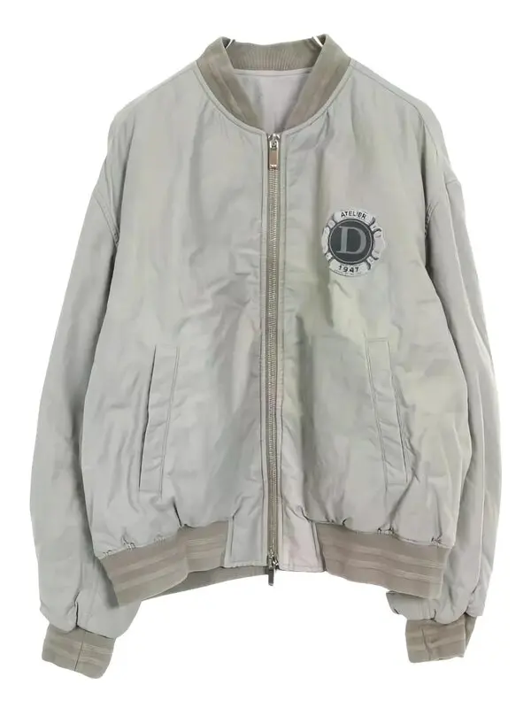 Dior Pre-owned 2010s Logo Patch Bomber Jacket - Grey