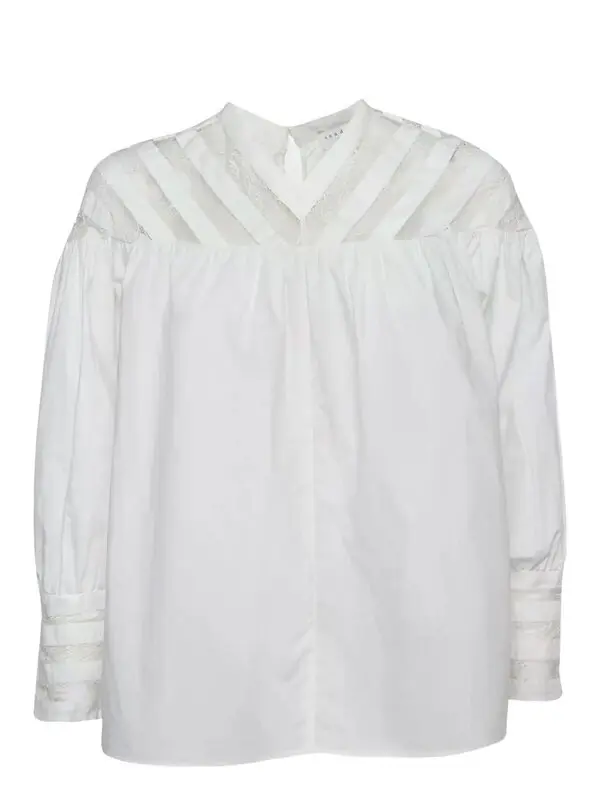 Sandro Lace-trim Blouse - White