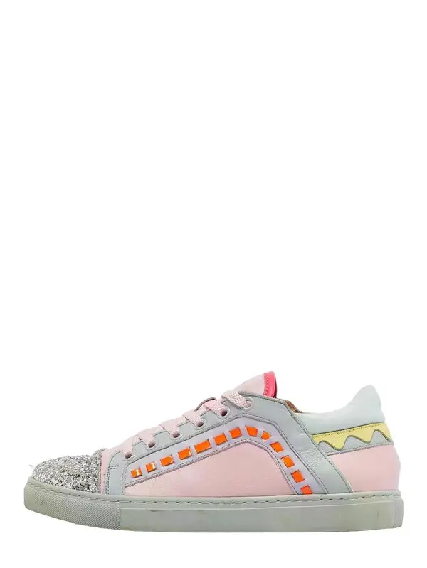 SOPHIA WEBSTER Glitter-embellished Color-block Sneakers - Pink