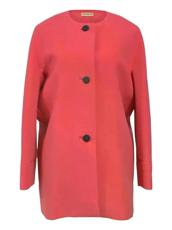 Balenciaga Single-breasted Wool Coat - Pink