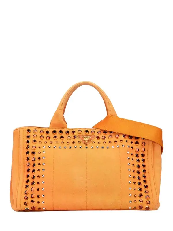 Prada 2010-2015 Canapa Bijoux Satchel - Orange