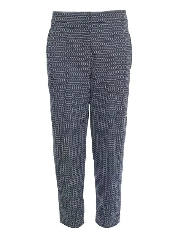 Giorgio Armani Geometric-print High-waist Trousers - Grey