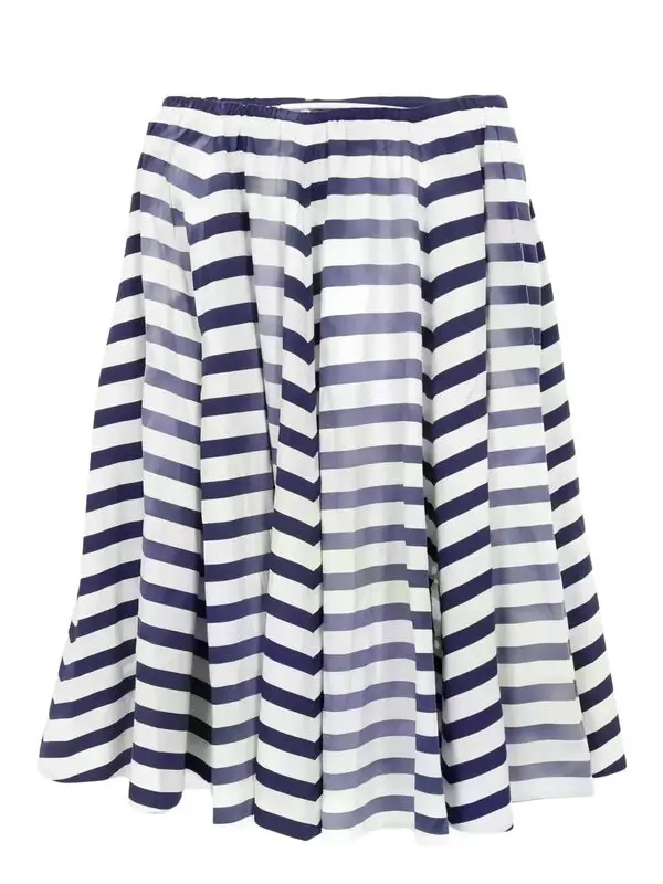 Prada 2010s Striped Midi Skirt - Blue