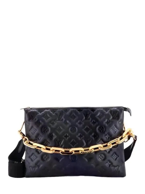 LOUIS VUITTON Coussin Mm Crossbody Bag Monogram Embossed Lambskin - Black