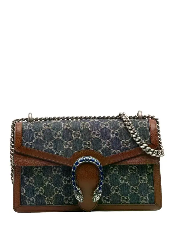 Gucci Small Gg Denim Dionysus Shoulder Bag - Blue