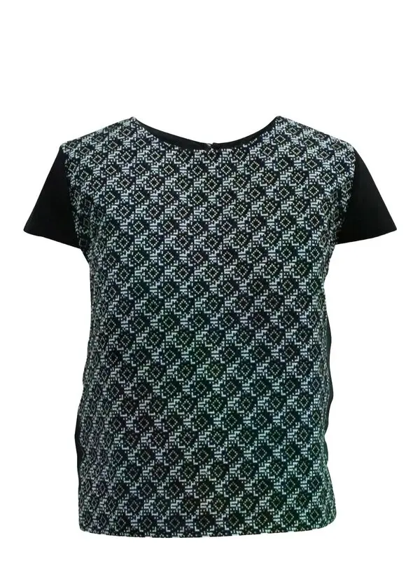 Maje Patterned Short-sleeve Blouse - Black