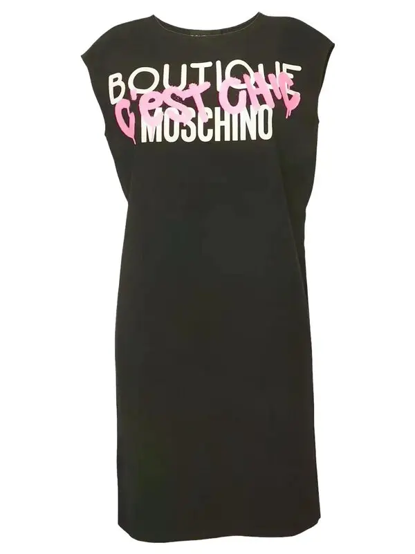 Moschino Graffiti-print Mini Dress - Black