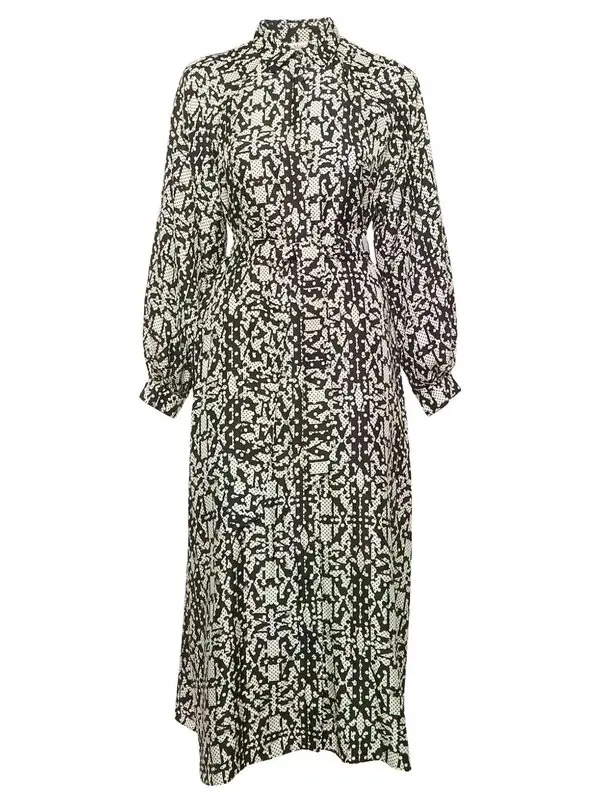 Max Mara Printed Silk Dress - Neutrals