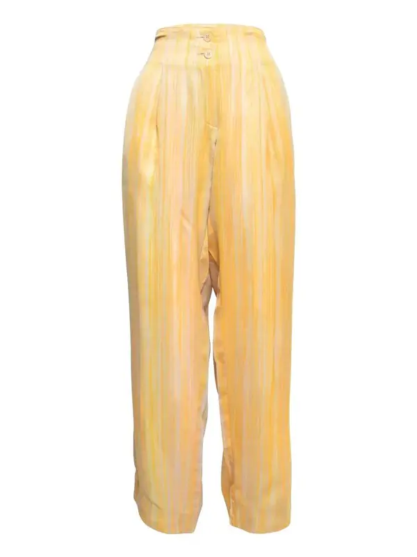 Bottega Veneta Striped Satin Trousers - Yellow