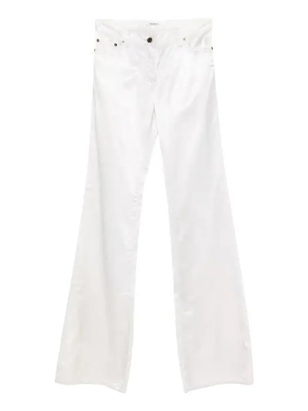 Miu Miu Flared Cotton Trousers - Neutrals