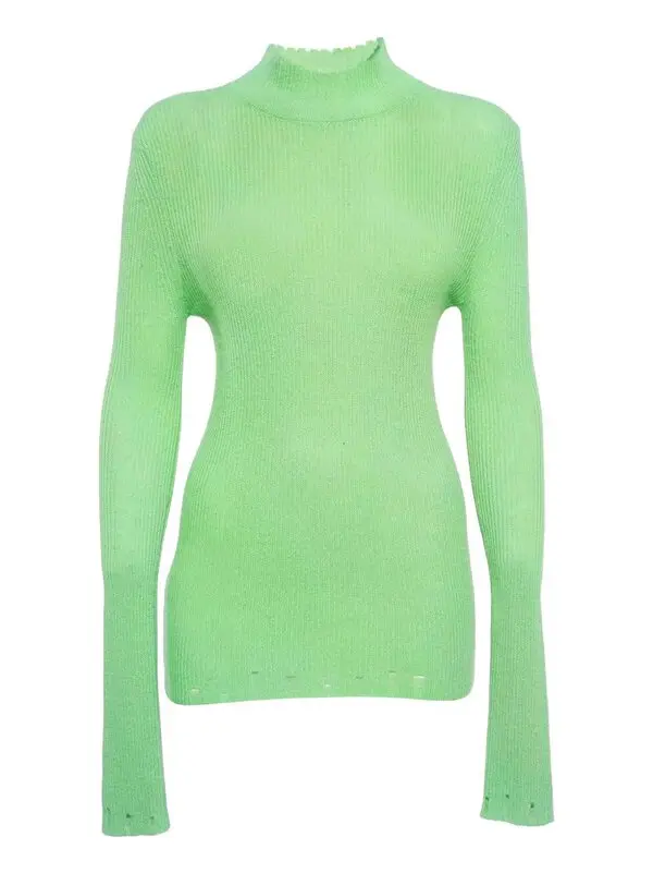 Les Reveries Ribbed Cashmere Turtleneck Sweater - Green