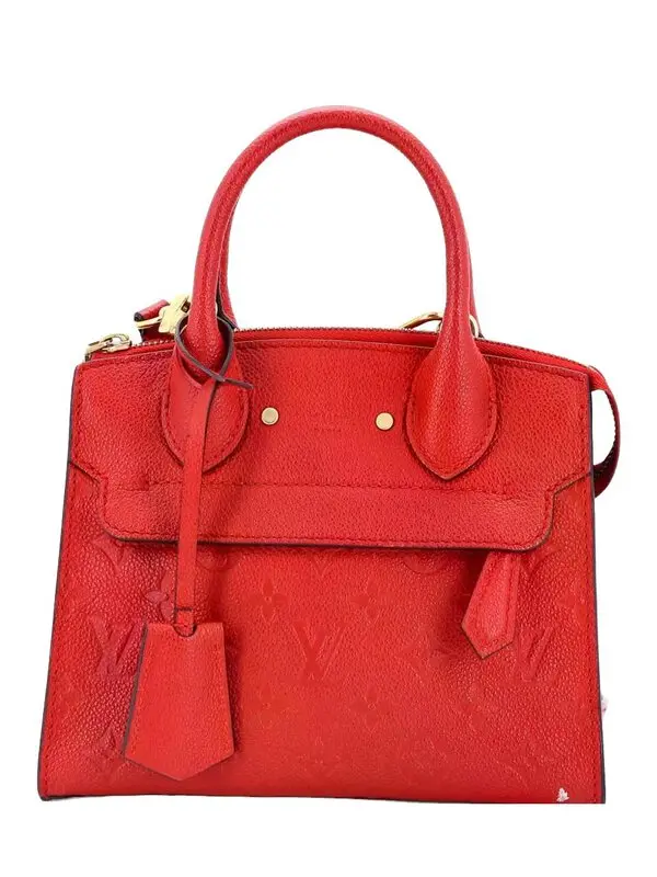 LOUIS VUITTON Pont Neuf Mini Satchel Monogram Empreinte Leather Handbag - Red