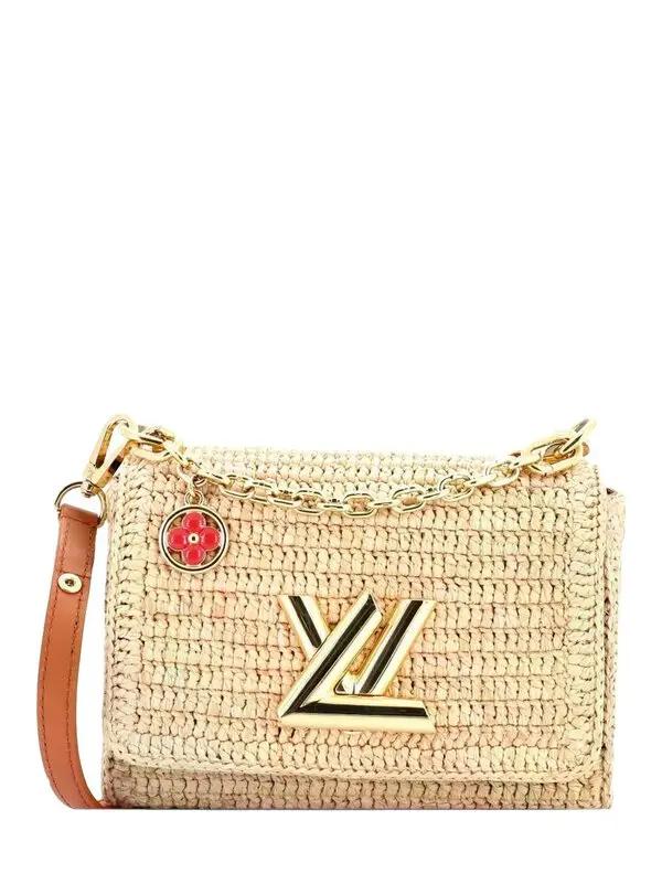 LOUIS VUITTON Twist Slim Convertible Handbag Raffia Pm Shoulder Bag - Neutrals