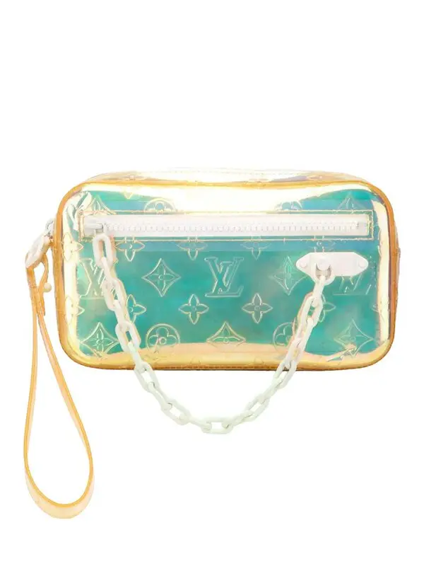 LOUIS VUITTON 2019 Monogram Prism Pochette Volga - White