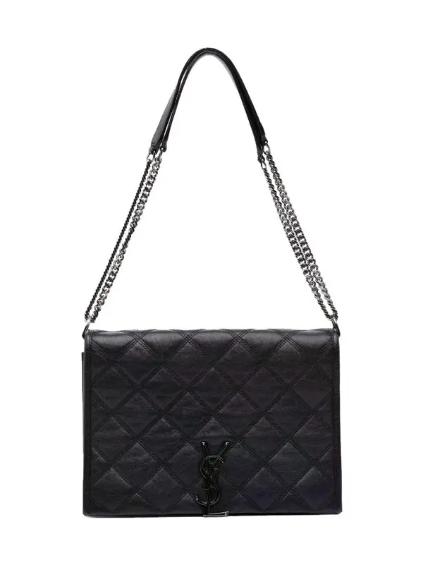 Saint Laurent Mini Quilted Lambskin Becky Chain Shoulder Bag - Black