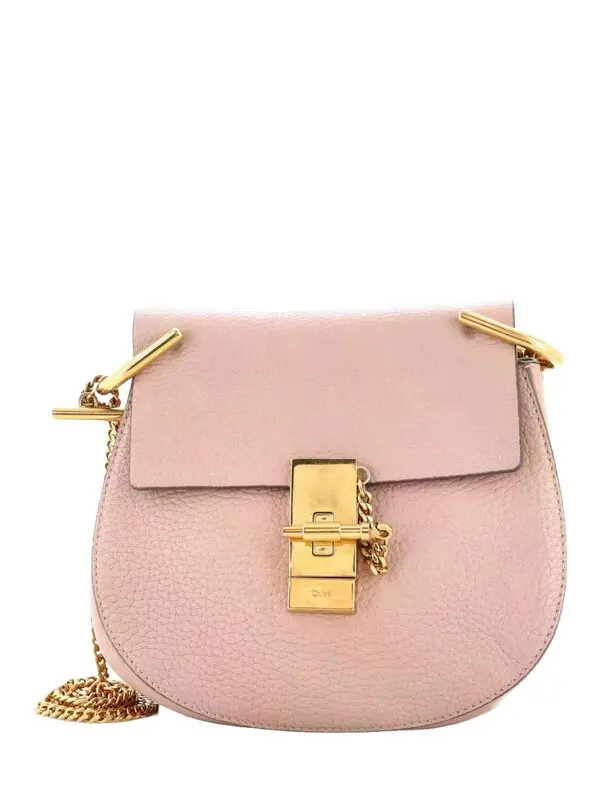Chloé Drew Leather Mini Crossbody Bag - Pink