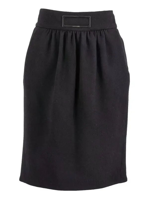 Celine Belted Mid-length Skirt - Black