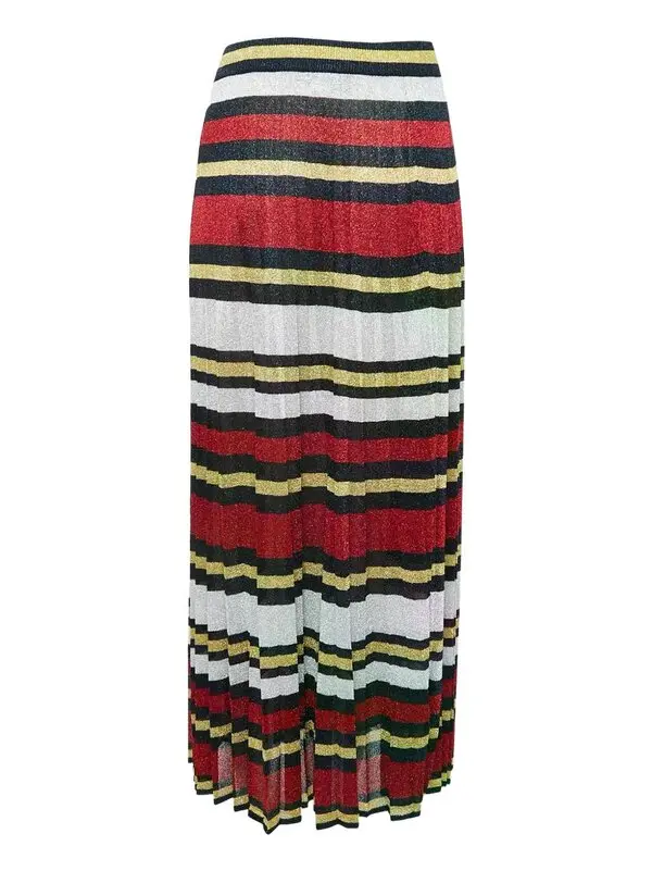 Gucci Pleated Striped Skirt - Black