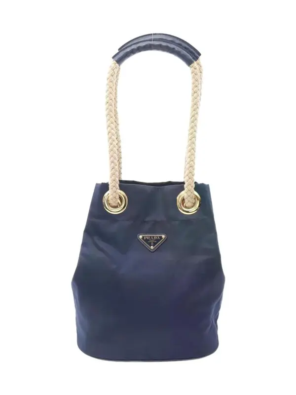 Prada 2010s Mariner Rope-detail Bucket Bag - Blue
