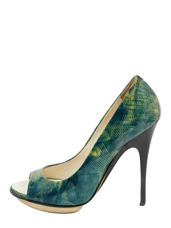 GIUSEPPE ZANOTTI 115mm Leather Pumps - Green
