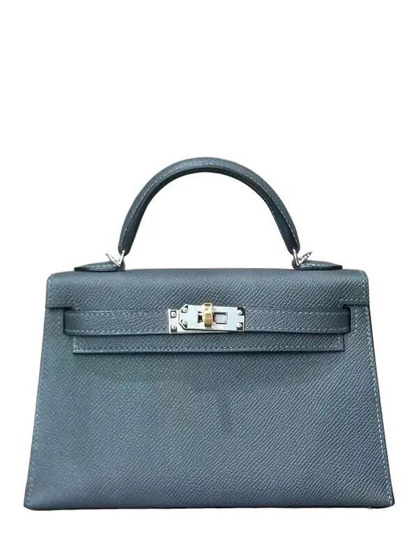 Hermès 2024 Mini Kelly Sellier 20 Electrum-hardware Tote Bag - Blue