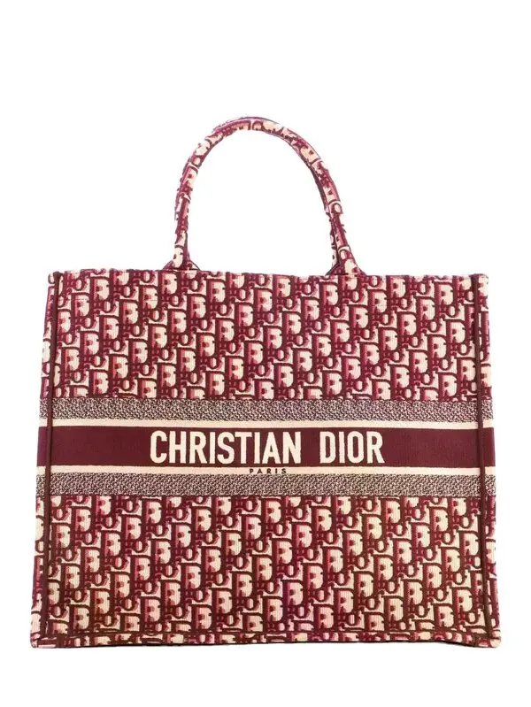 Dior Oblique Canvas Large Tote Bag - Red