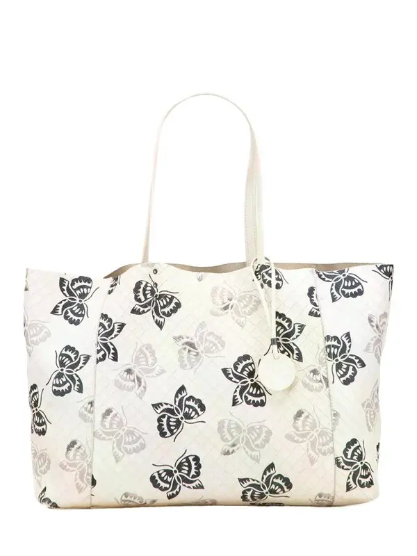 Bottega Veneta Nappa Intrecciomirage Butterfly Tote Bag - White