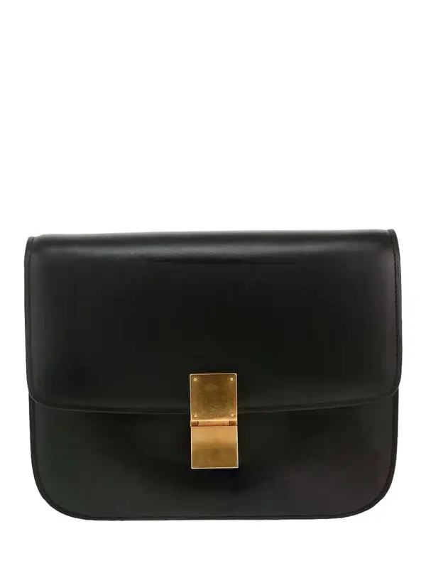 Celine Classic Box Leather Shoulder Bag - Black