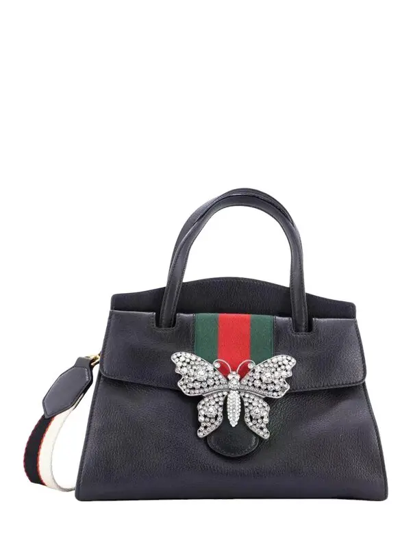 Gucci Totem Top Handle Leather Tote Bag - Black