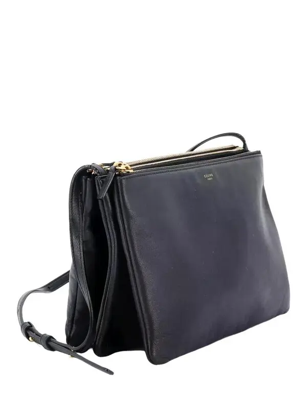 Celine Trio Leather Crossbody Bag - Black