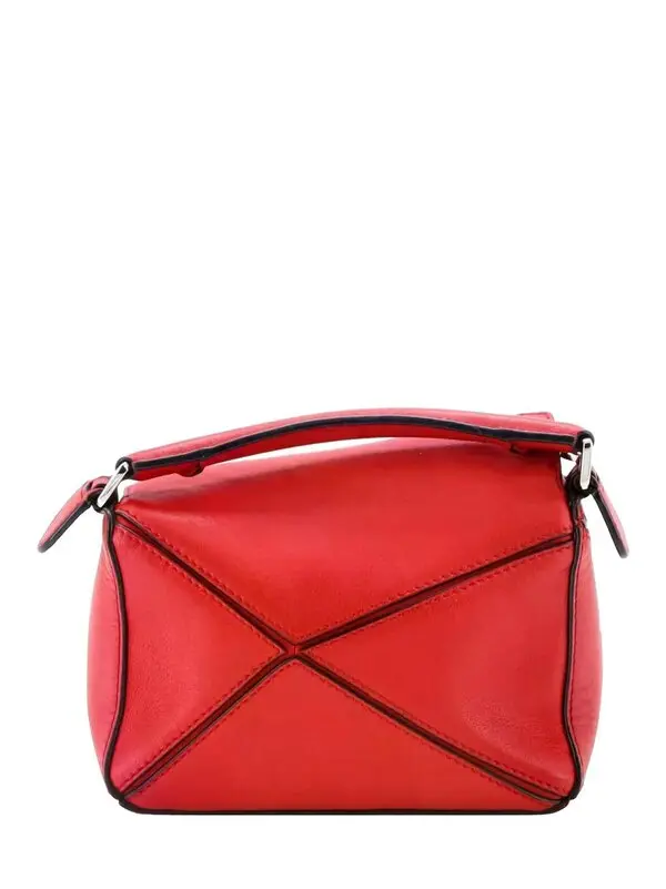 Loewe Puzzle Leather Mini Crossbody Bag - Red