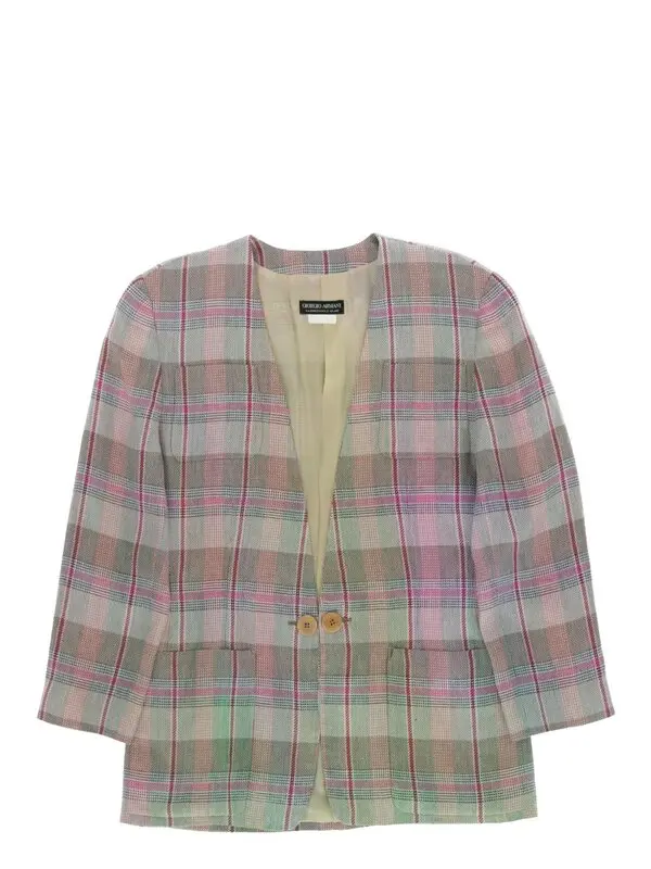 Giorgio Armani 1980s Checked Jacket - Pink