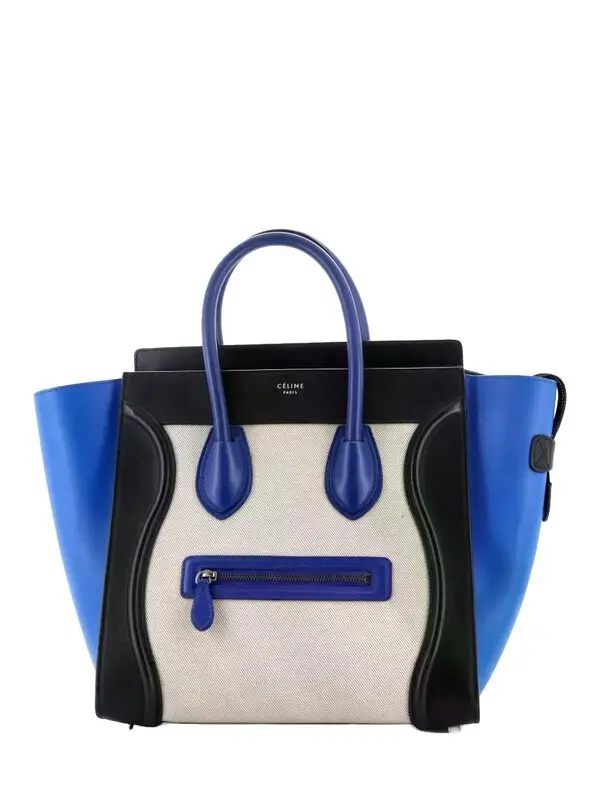 Celine Tricolor Luggage Mini Tote Bag - Blue