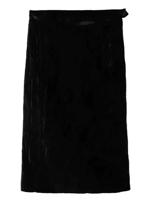 Saint Laurent 1980s Velvet Pencil Skirt - Black