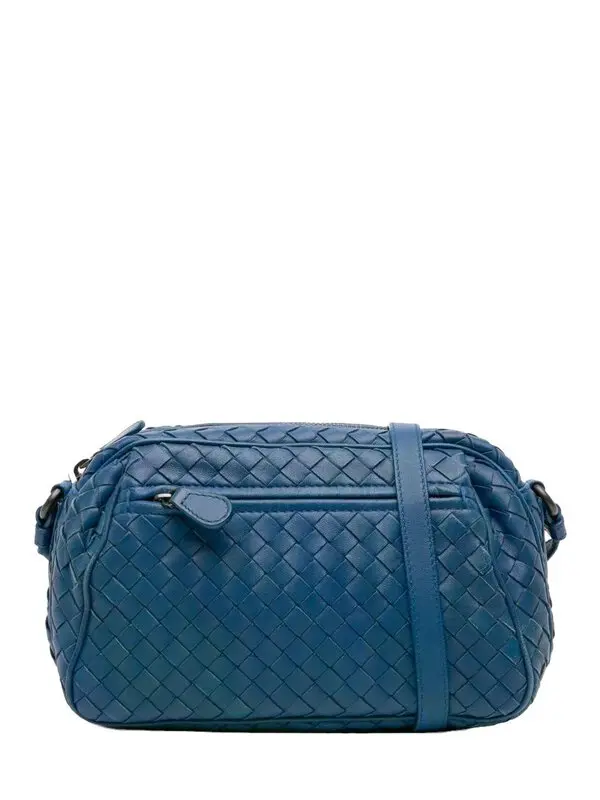 Bottega Veneta Nappa Intrecciato Crossbody Bag - Blue