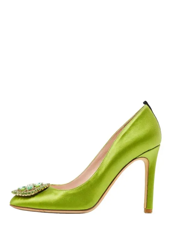 Sjp By Sarah Jessica Parker 100mm Satin Crystal-embellished Pumps - Green