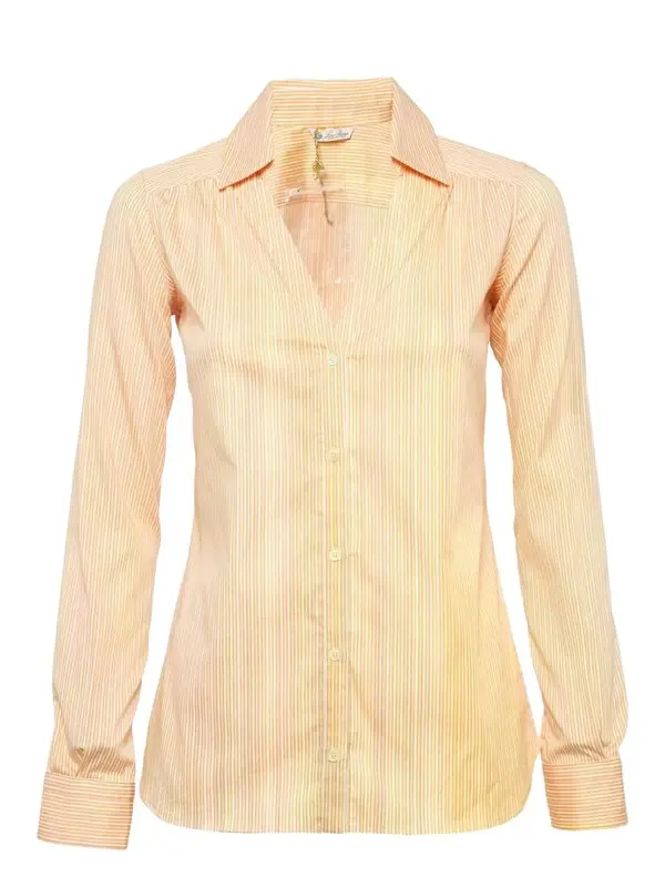 Loro Piana Striped Cotton Shirt - Orange