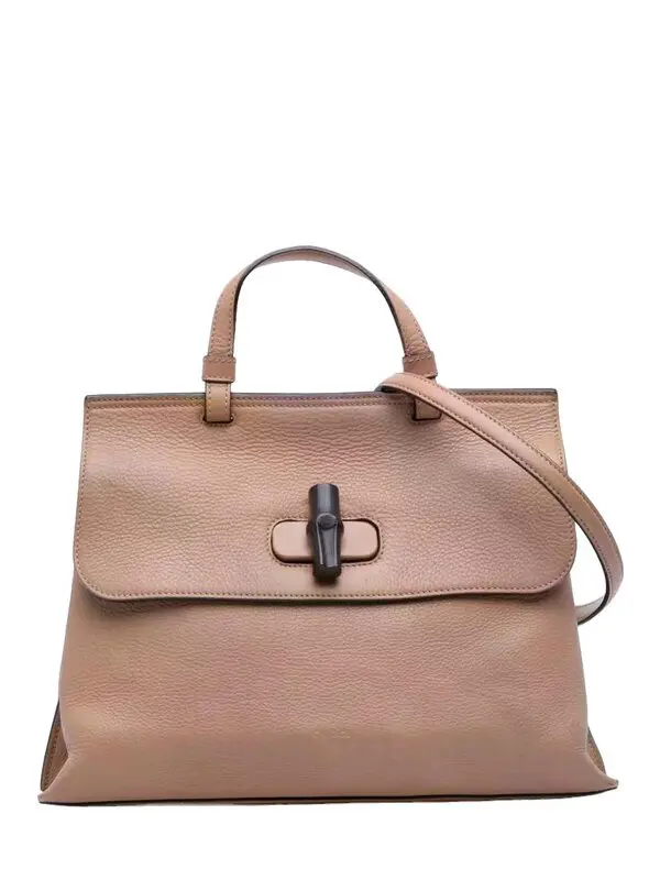 Gucci Leather Bamboo Daily Satchel - Brown