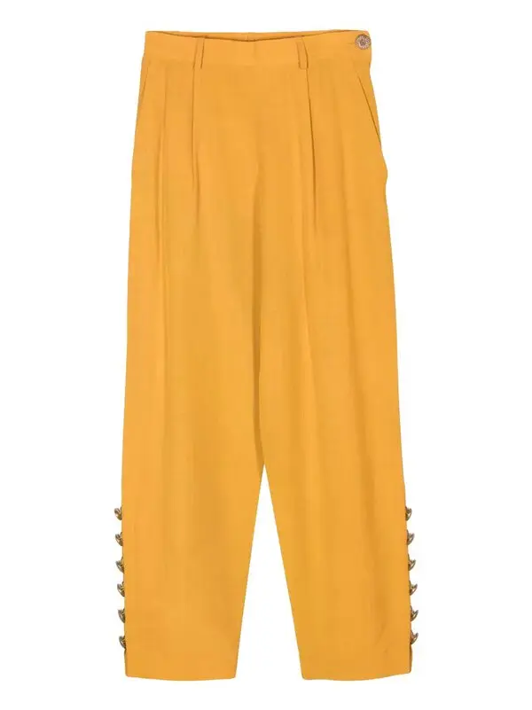 Saint Laurent Pre-owned 1980s Pleat-detail Trousers - Yellow