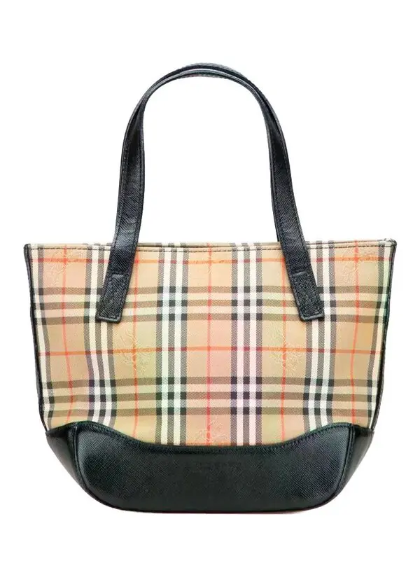 Burberry Haymarket Check Canvas Handbag - Brown