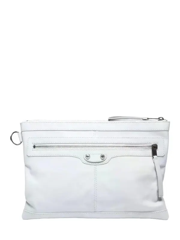Balenciaga Classic Clip Clutch Bag - White