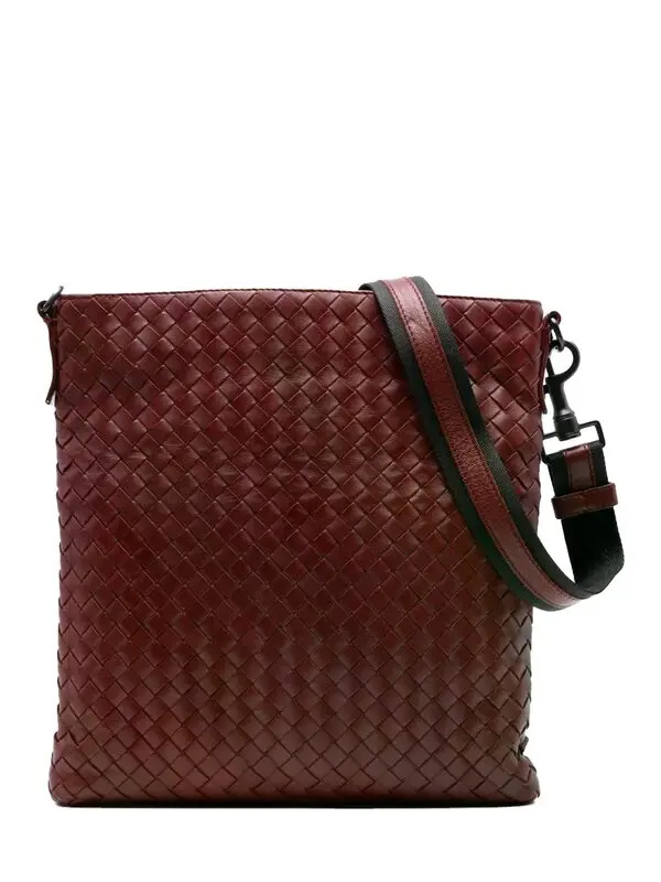 Bottega Veneta Nappa Intrecciato Crossbody Bag - Red