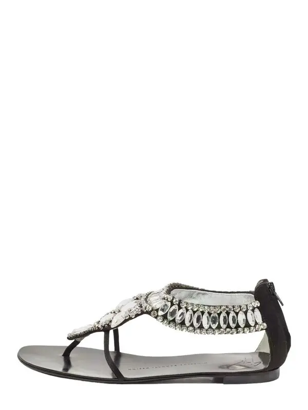 GIUSEPPE ZANOTTI Embellished Thong Sandals - Black