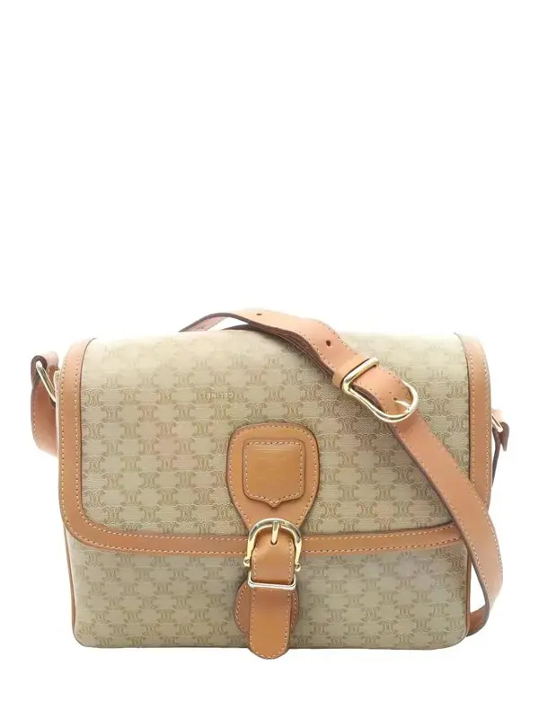 Celine 2000s Macadam-pattern Shoulder Bag - Neutrals