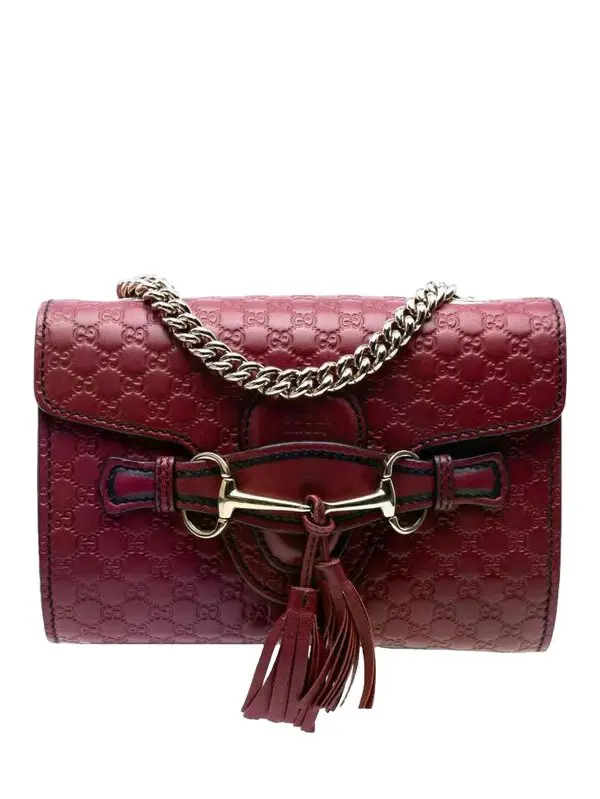 Gucci 2016-2025 Mini Microissima Emily Crossbody Bag - Red