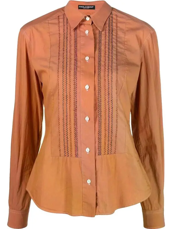 Dolce & Gabbana 2000s Contrast Stitching Shirt - Orange
