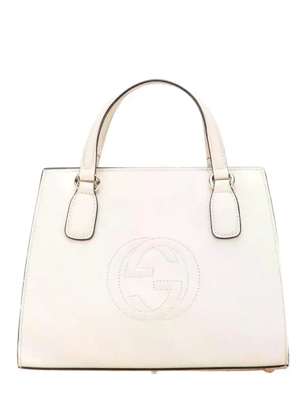 Gucci Soho Top Handle Convertible Tote Satchel - White