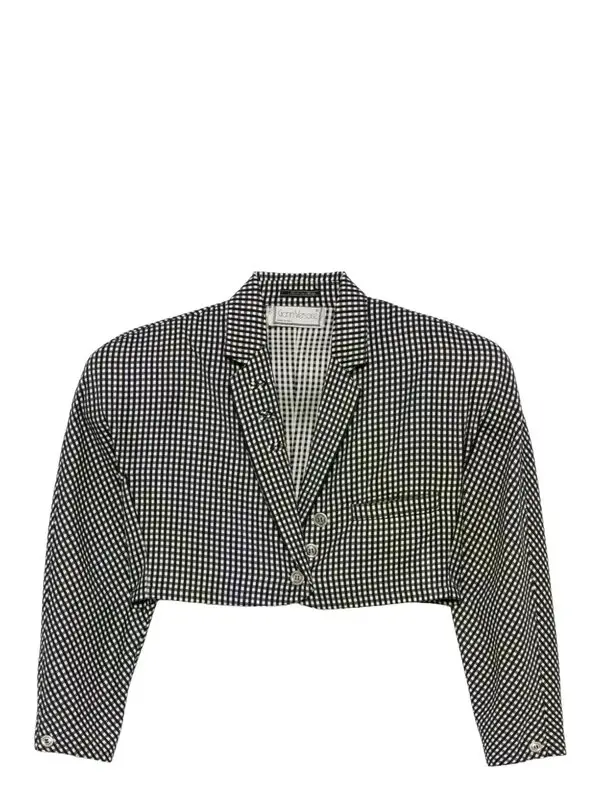 Versace 1980's Checked Cropped Jacket - Black