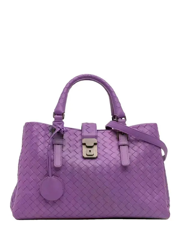 Bottega Veneta Small Nappa Intrecciato Roma Satchel - Purple