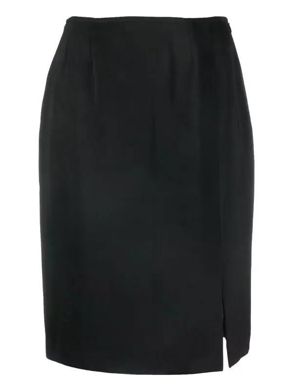 Saint Laurent Front-slit High-waisted Miniskirt - Black